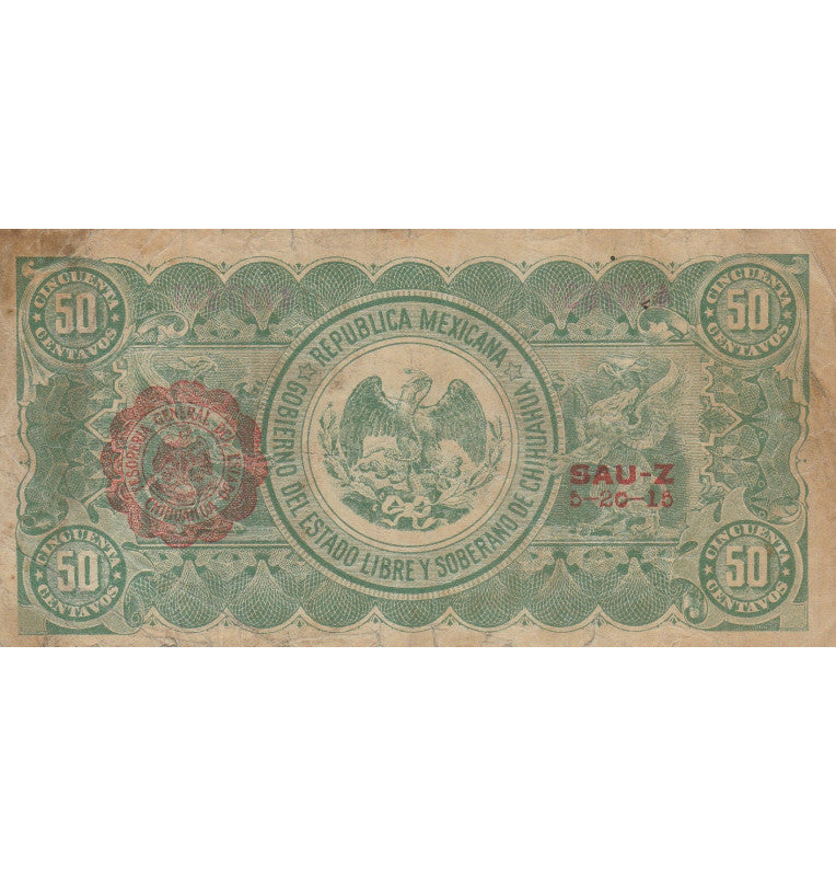 Mexico 50 Centavos 1914 Pick S528 NO UNC – Colecciones El Dorado