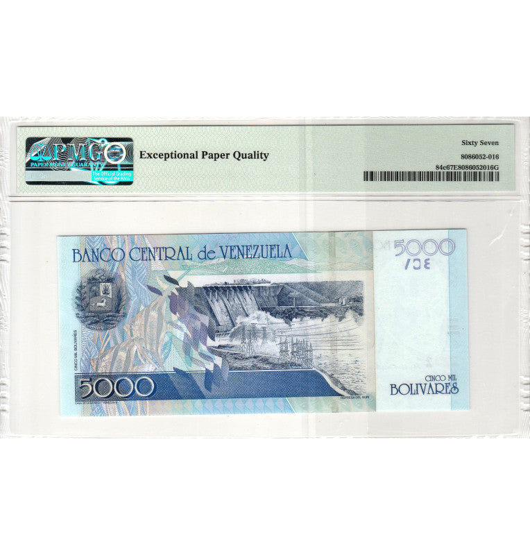 Venezuela 5000 Bolivars 2004 Pick 84c (Certified) – Colecciones El Dorado