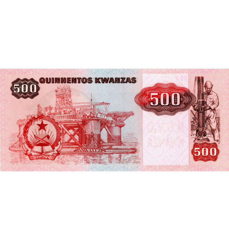 Angola 500 Kwanzas 1987 Pick 123 (with overprint) – Colecciones El Dorado