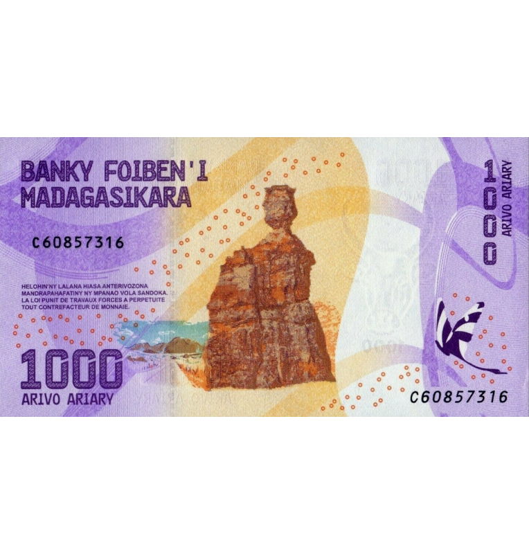 Madagascar 1000 Ariary 2017 ND Pick 100 – Colecciones El Dorado